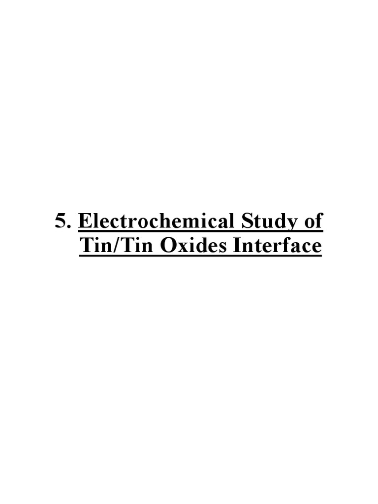 Electrochemical Study of Tin/Tin Oxides Interface | PDF ...