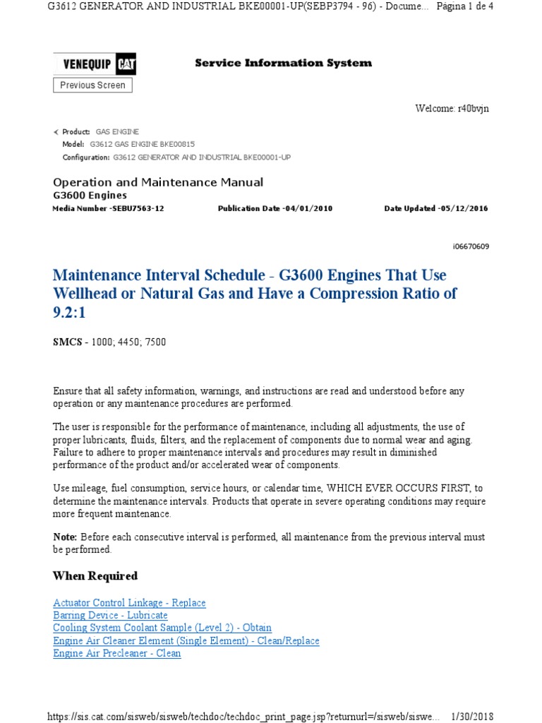 Maintenance Interval Schedule | PDF | Internal Combustion Engine | Valve