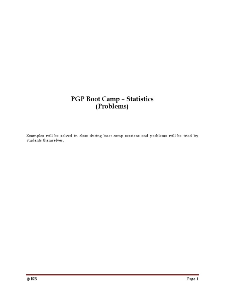 Boot Camp | Download Free PDF | Probability Distribution | Variance