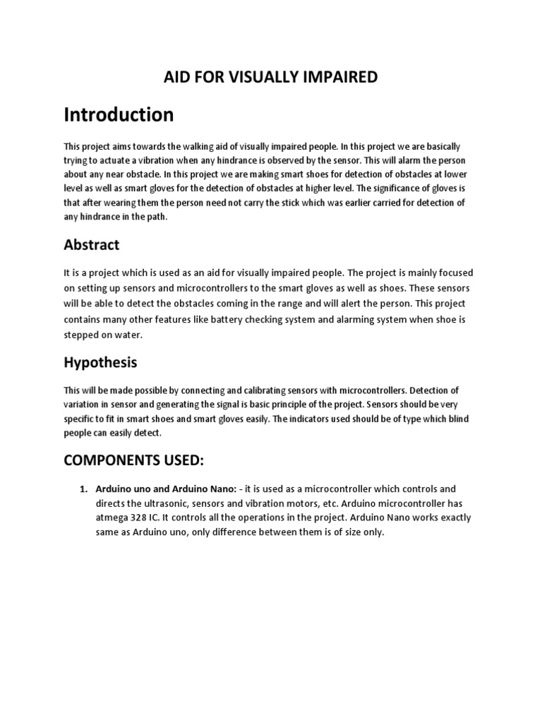 Walking Aid Gears (For Visually Impaired) | PDF | Ultrasound ...