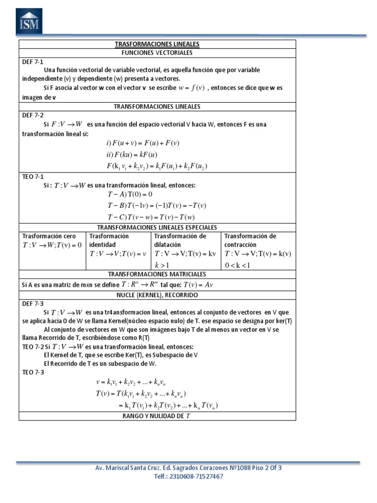 Guia de Ejercicios de Transformaciones Lineales | PDF | Mapa lineal | Espacio vectorial