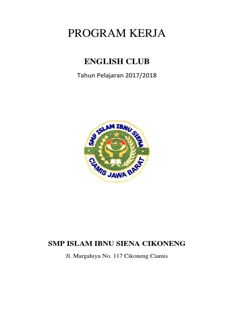 Program Kerja English Club | PDF