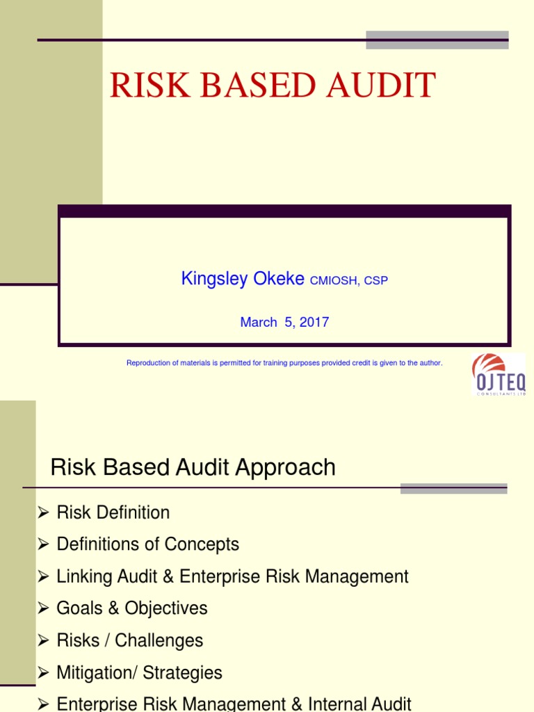 5 Risk Based Audit | PDF | Internal Audit | Internal Control