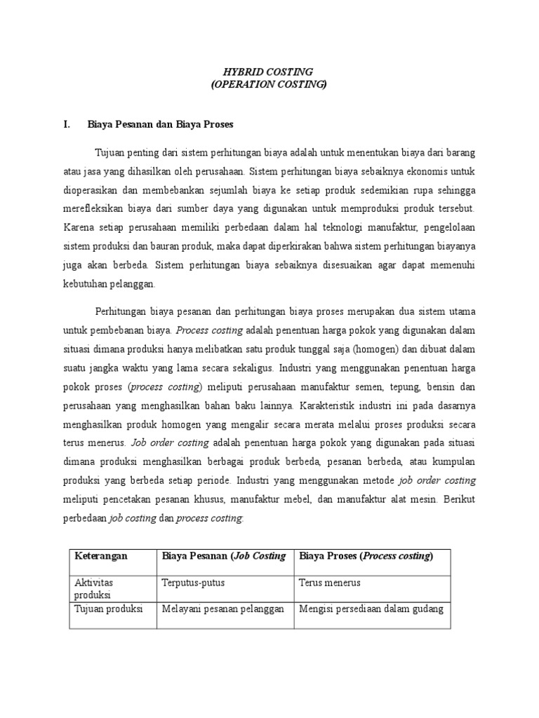 Kelompok 10 Hybrid Costing | PDF