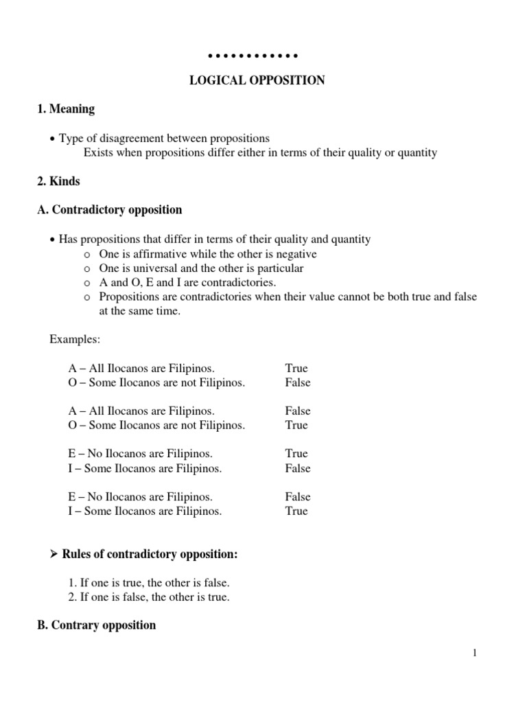Logical Opposition 1. Meaning | PDF | Metalogic | Logical Expressions