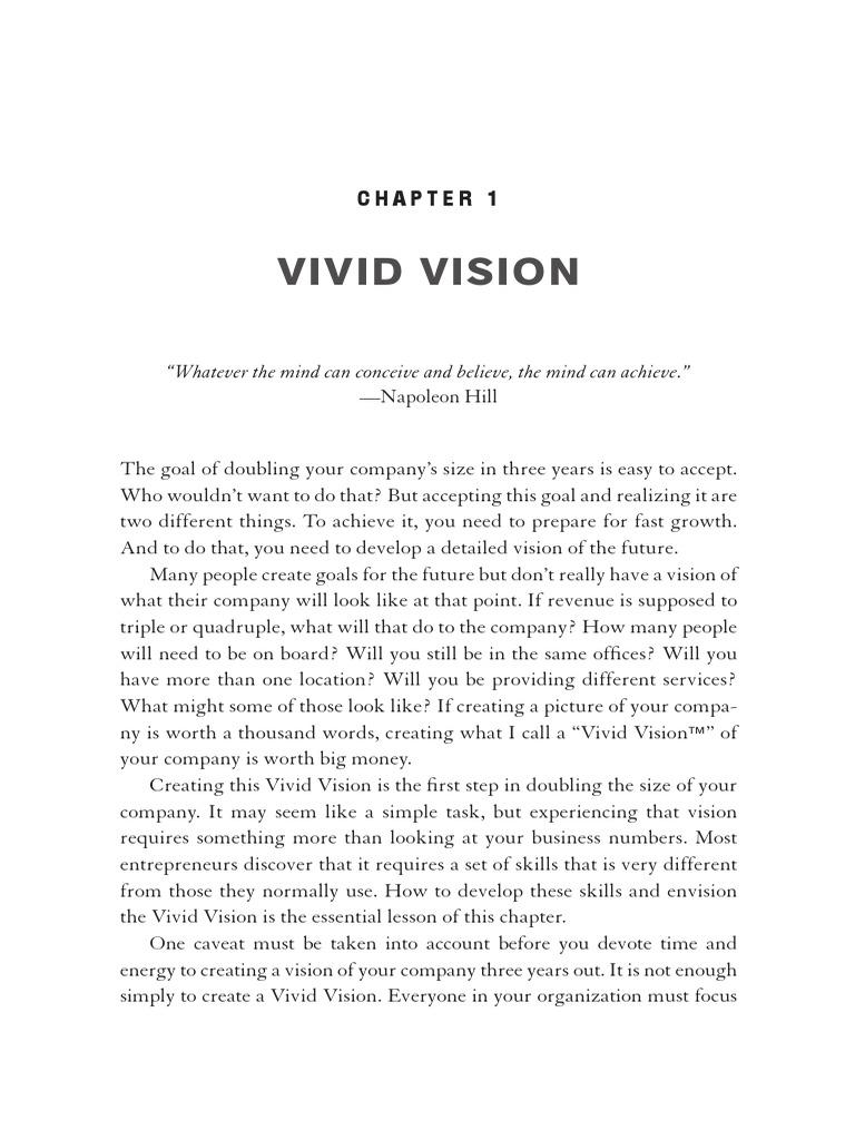 Chapter 1 Vivid Visions 2 | PDF | Mental Image | Entrepreneurship