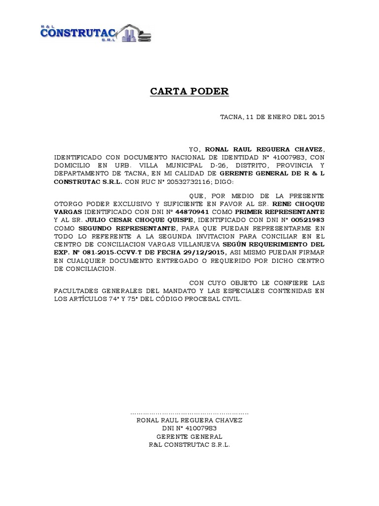 Carta Poder Sunat | PDF