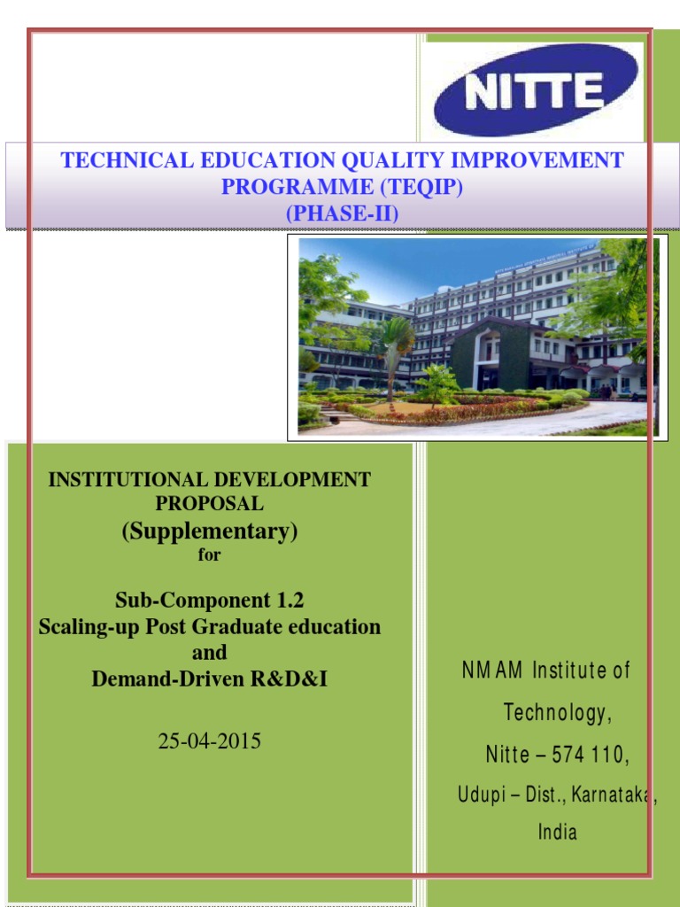 TEQIP Phase-II Institutional Proposal | PDF | Innovation | Academic Degree