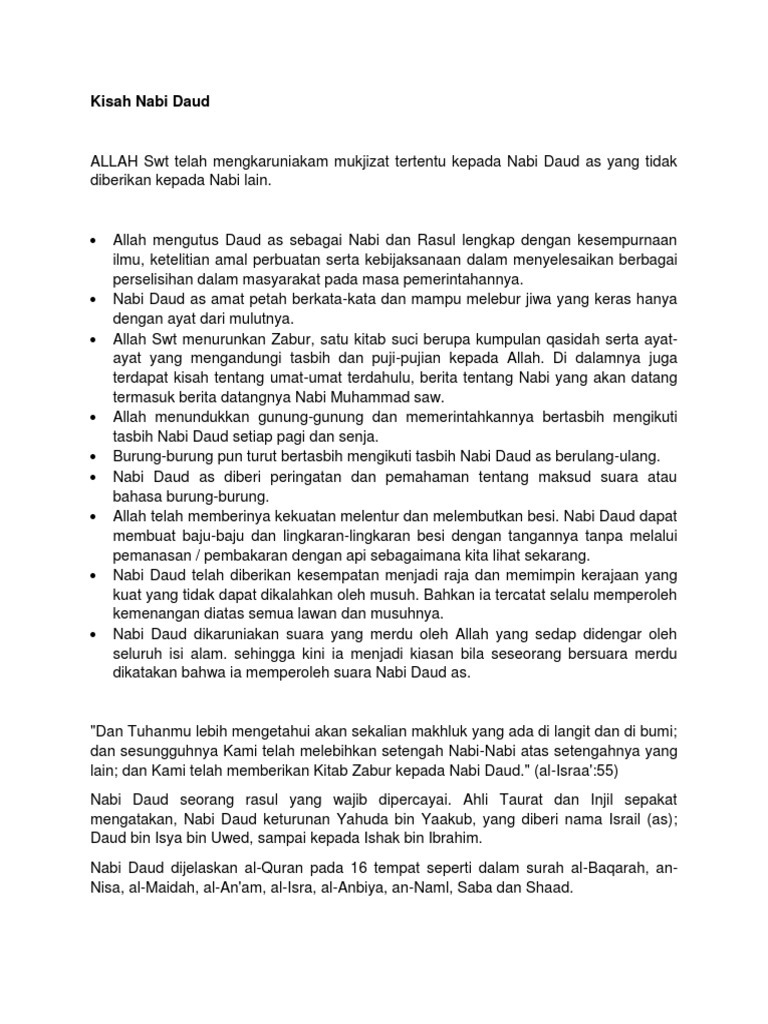 Kisah Nabi Daud | PDF