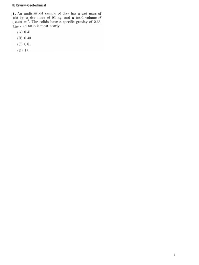 GeoTech Problems | PDF | Soil | Porosity