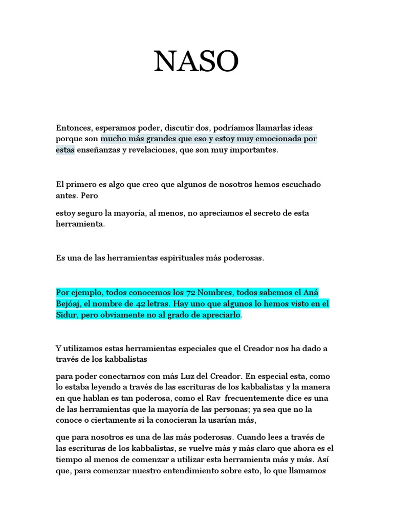 NASO | PDF | David | Alma