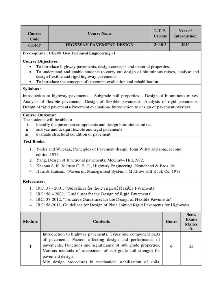 CE467 Highway Pavement Design | PDF | Road Surface | Test (Assessment)