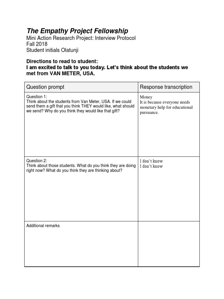 The Empathy Project Fellowship1 | PDF