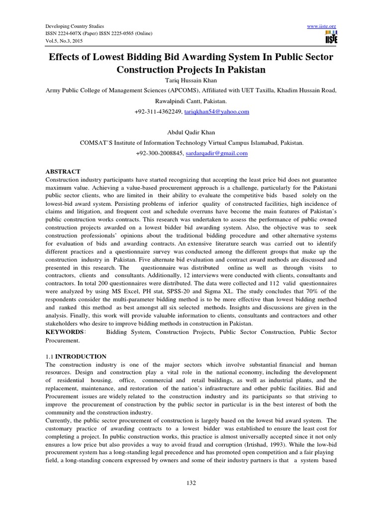 Contract Act - Lowest Bid System | Download Free PDF | Construction ...