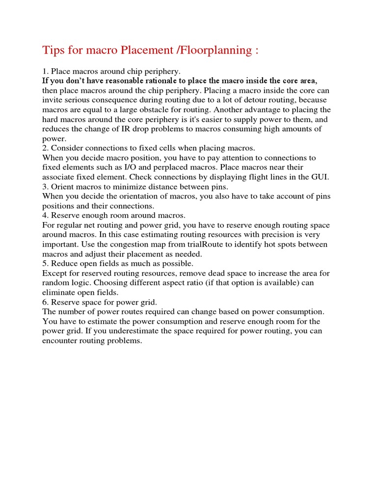Tips For Macro Placement | PDF | Electrical Grid