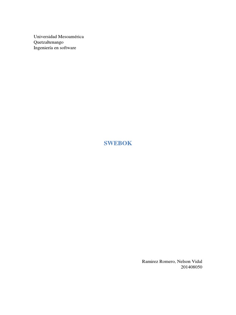 Swebok 1 | Descargar gratis PDF | Ingeniería de software | Software