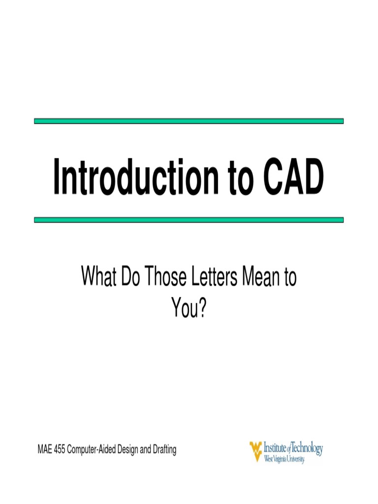 Introduction To CAD: What Do Those Letters Mean To You? | PDF ...