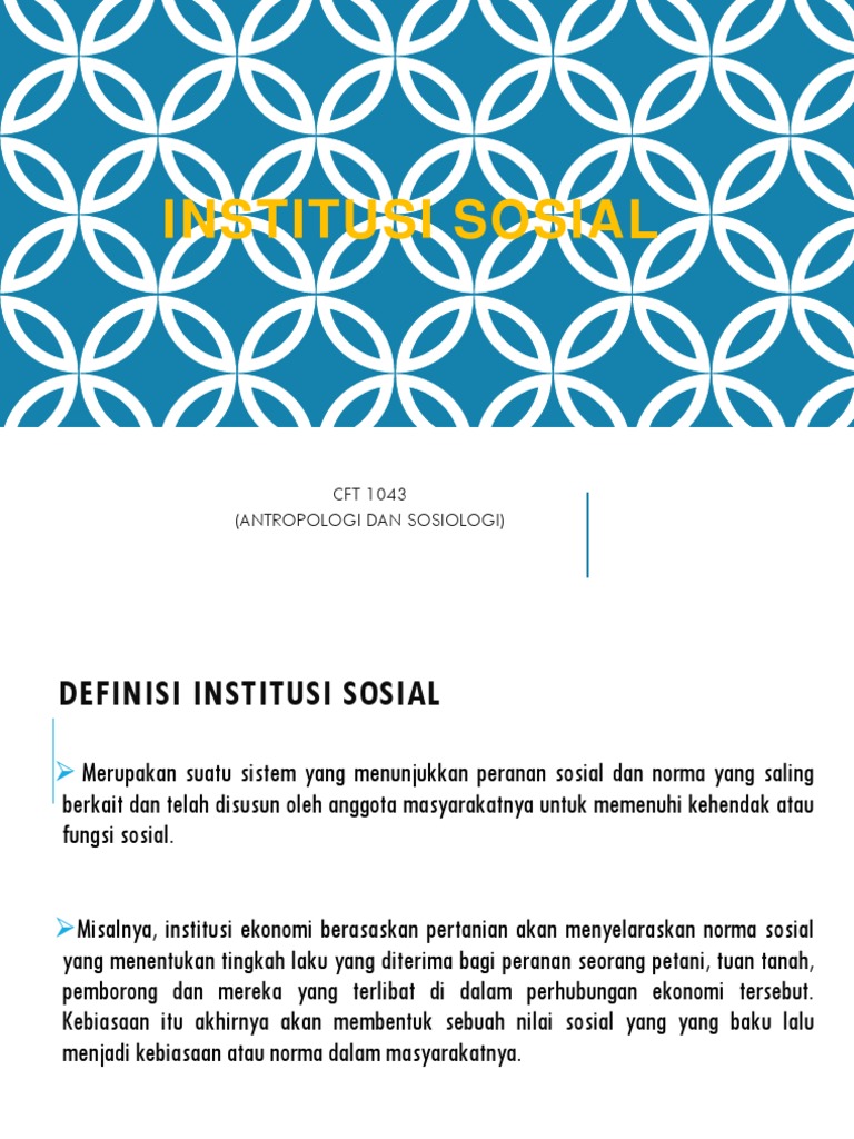 Institusi Sosial Edt | PDF