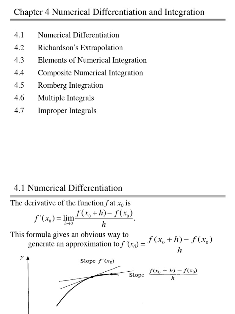 Numerical Calculus Techniques | PDF | Integral | Derivative