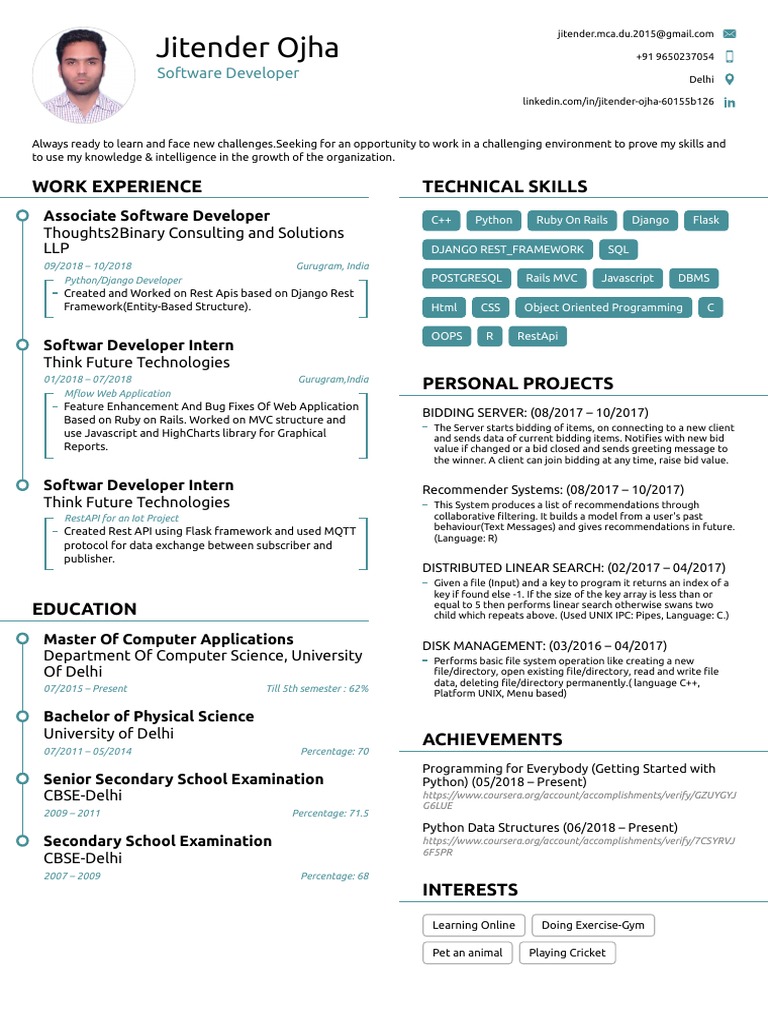 Jitender's Resume | PDF | Ruby On Rails | Web Application
