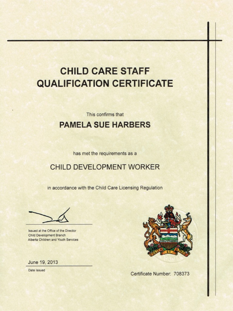 Childcare Certificate | PDF
