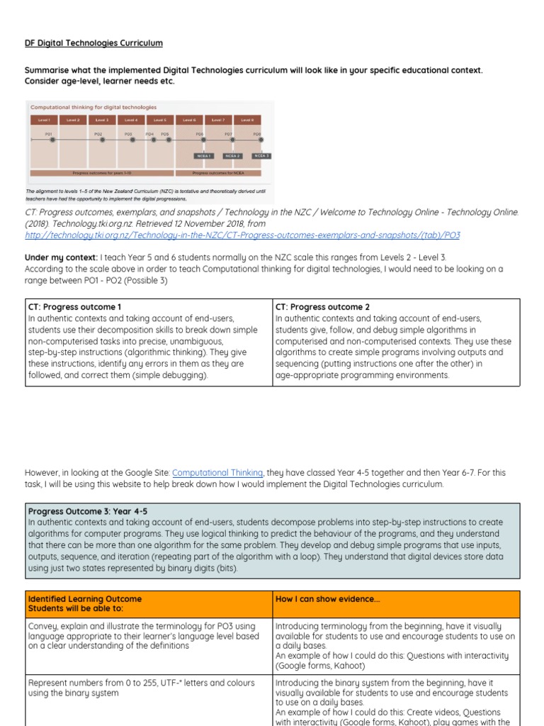 Implementing Digital Tech Curriculum for Years 5-6 | PDF | Algorithms ...