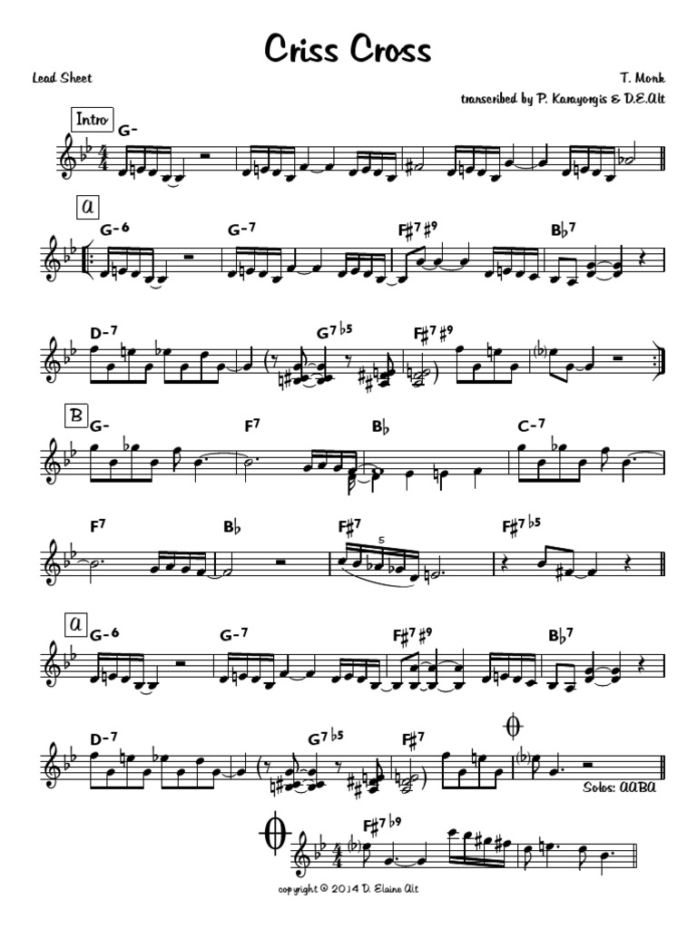 Criss Cross Lead Sheet C | PDF