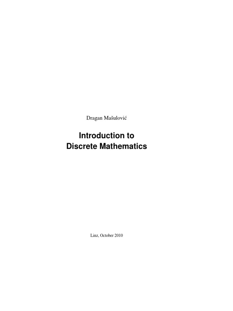MASULOVIC, Dragan. Introduction To Discrete Mathematics | PDF | Set ...