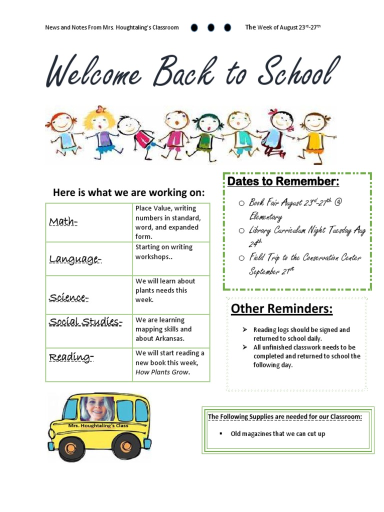 Back To School Newsletter | PDF
