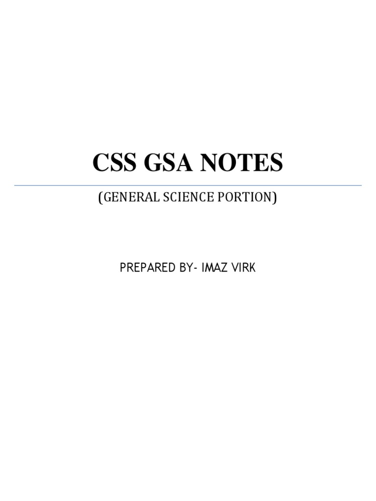 GSA Notes (CSS) - by Imaz Virk | PDF | Atmosphere Of Earth | Lava