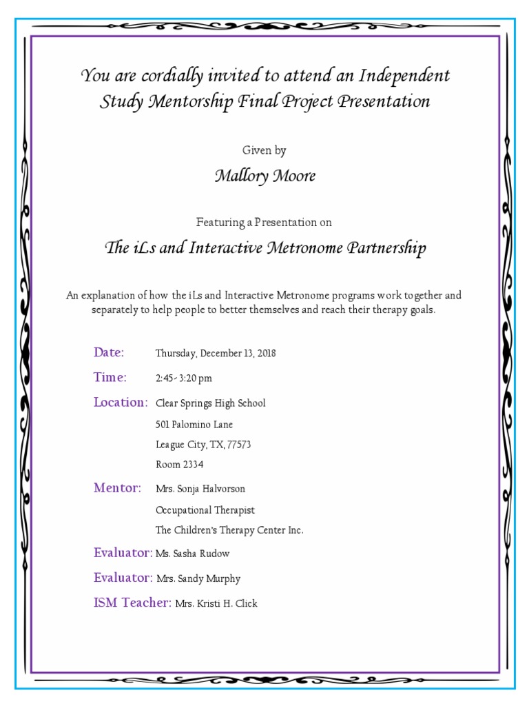 Ism Presentation Invitation | PDF