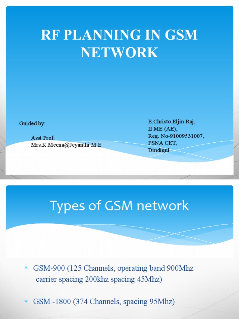 RF Planning in GSM Network | PDF | Gsm | Telecommunications Infrastructure
