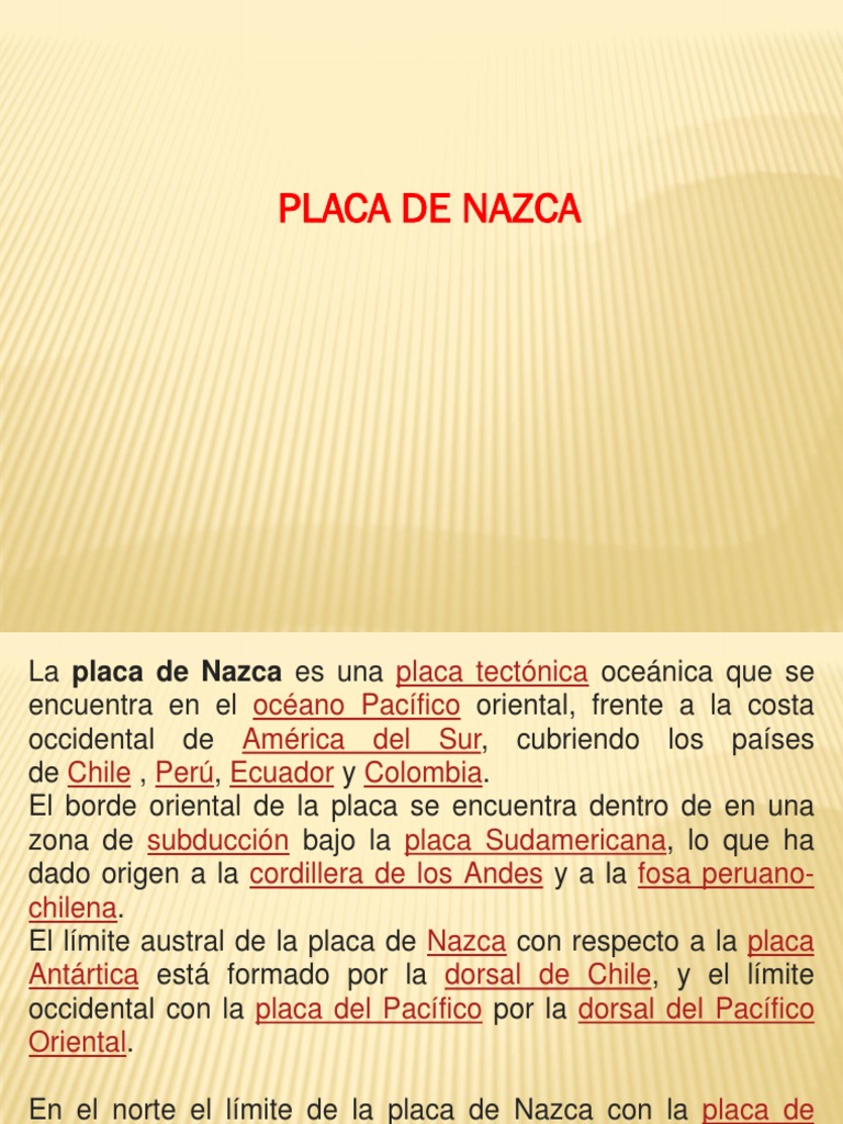 Placa de Nazca | PDF | Ciencias de la Tierra | Geología