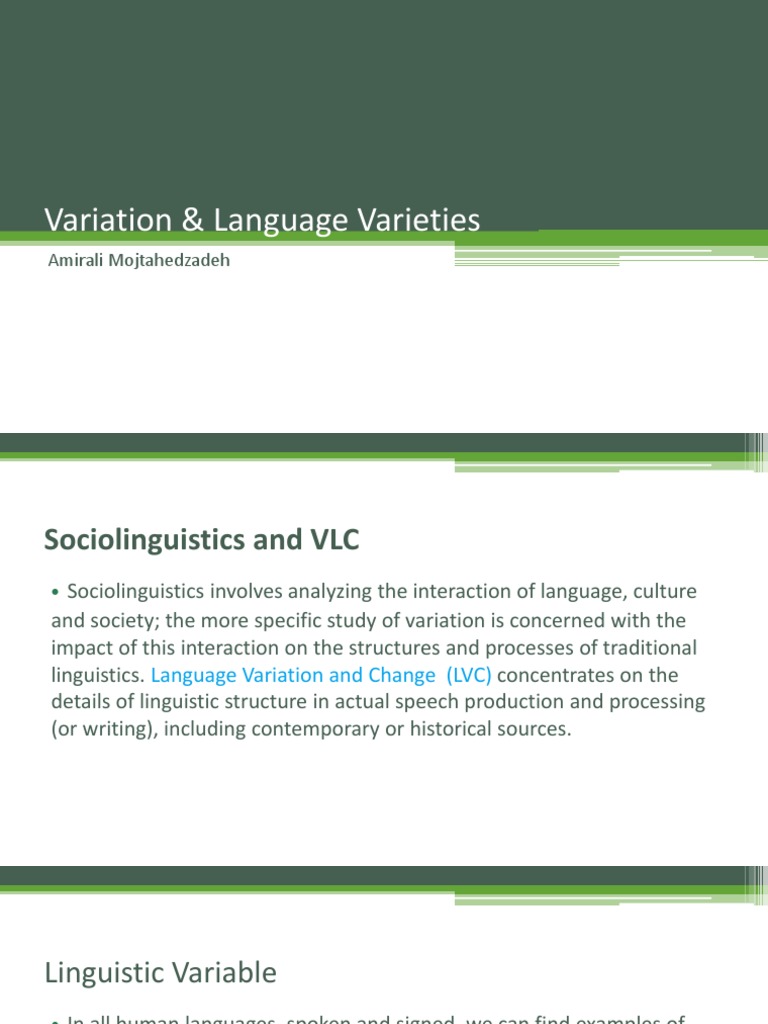 Language Variation in Sociolinguistics | PDF | Sociolinguistics ...