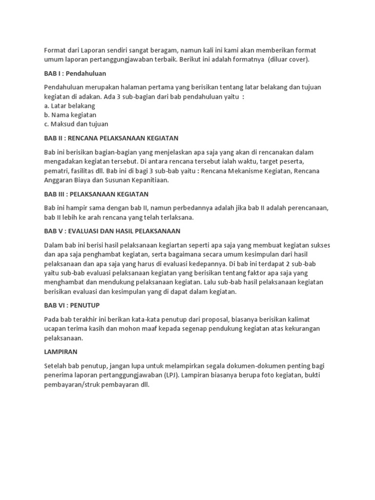 Format Proposal LPJ | PDF