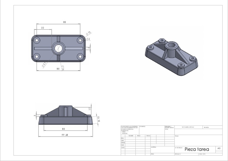 Pieza SOLIDWORKS | PDF