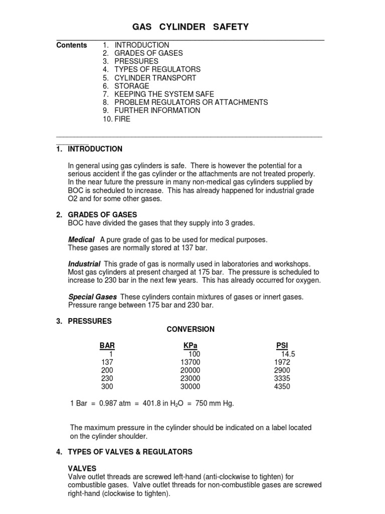 Gas Cylinder Safety | Gases | Nature