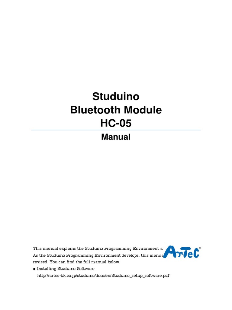Studuino Manual Bluetooth hc05 PDF | PDF | Bluetooth | Digital Technology