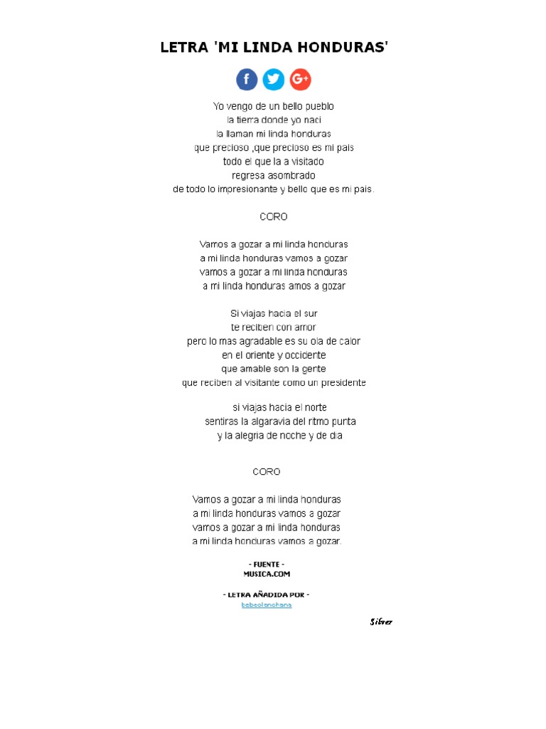 Canciones Hondureñas | PDF