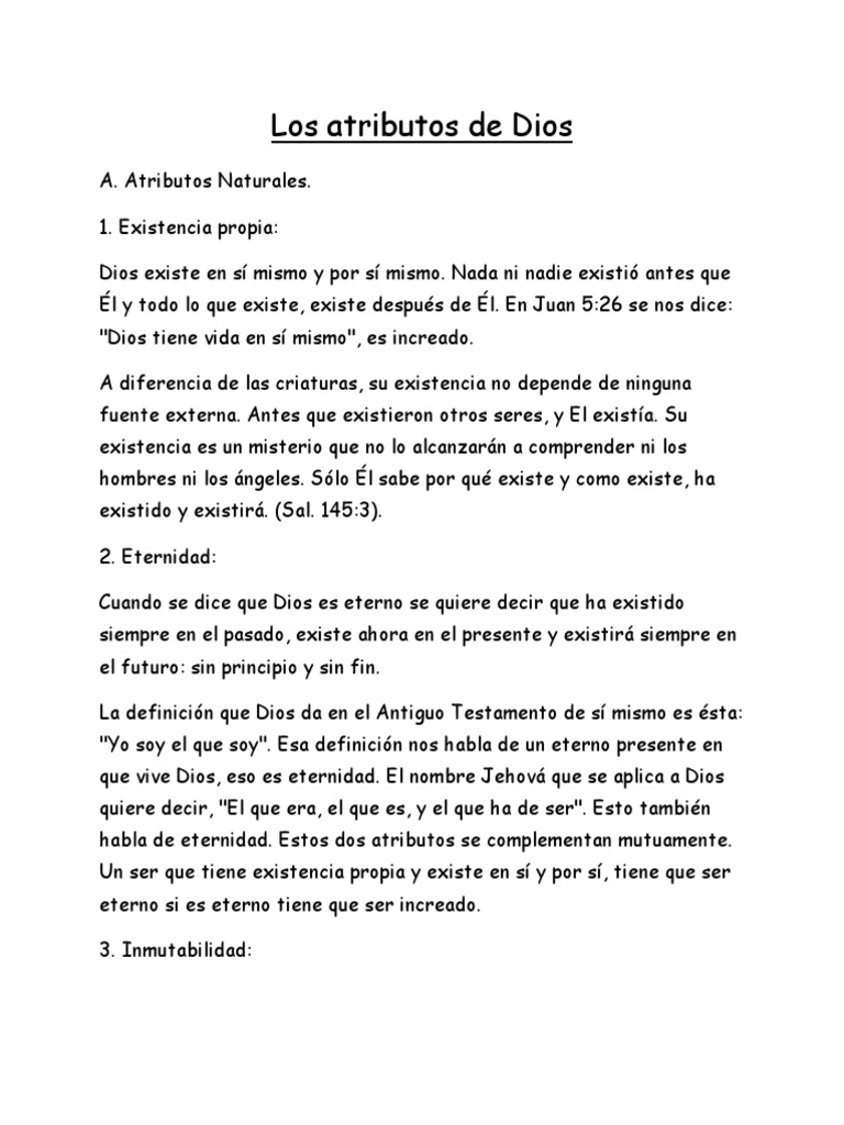 Los Atributos de Dios | PDF | Omnipotencia | Dios
