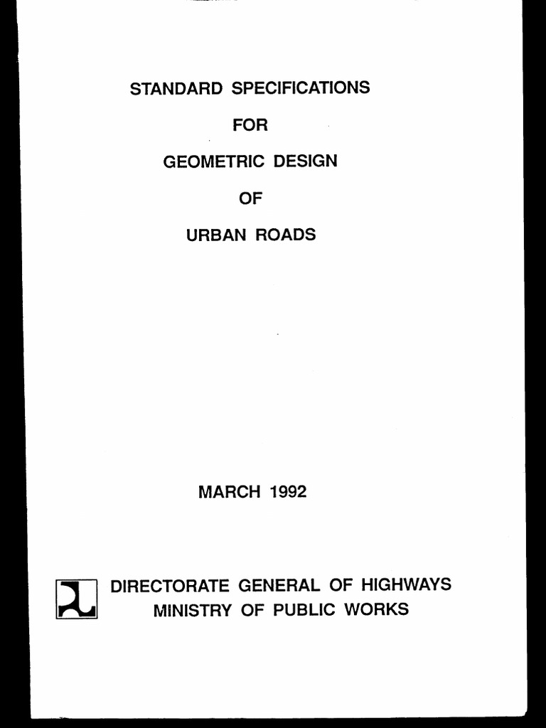 10 (1) .Specification For Geometric Design of Urban Roads PDF | PDF