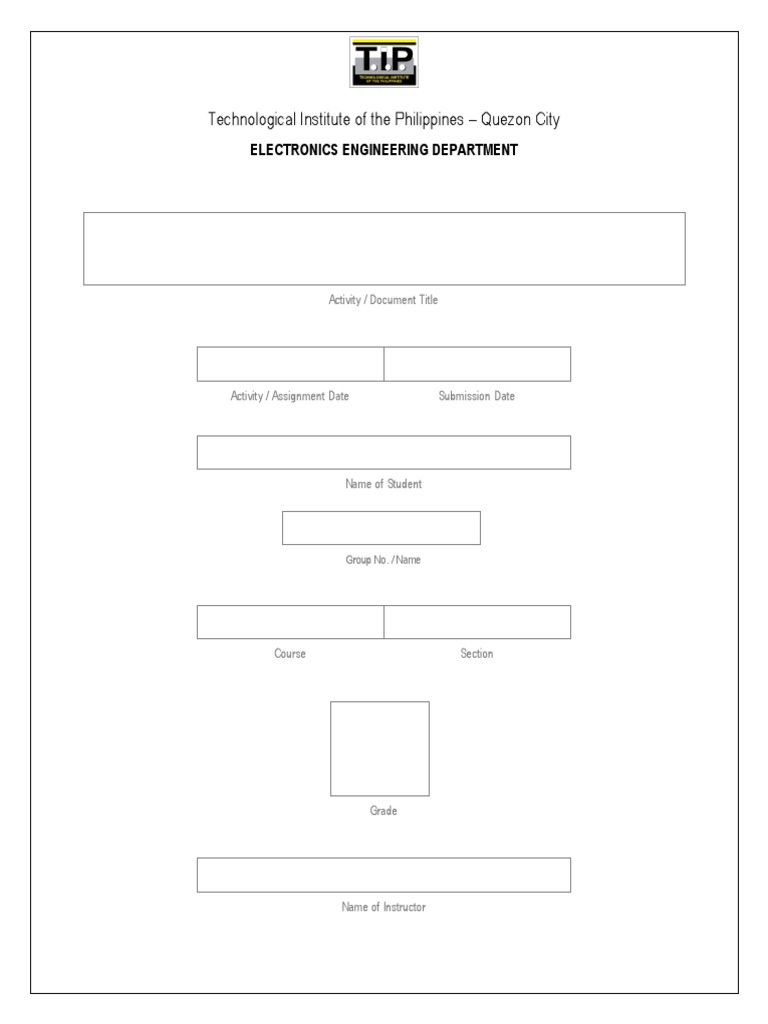 Electronics Engineering Assignment Template | PDF | Technology ...