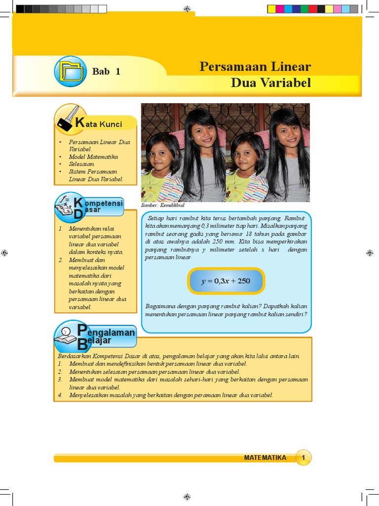 Buku Siswa Kelas 8 SMP Matematika 2014 Bab 1. Persamaan Linear Dua ...