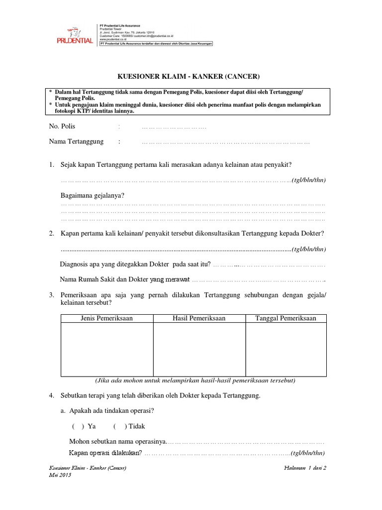 Form Prudential | PDF