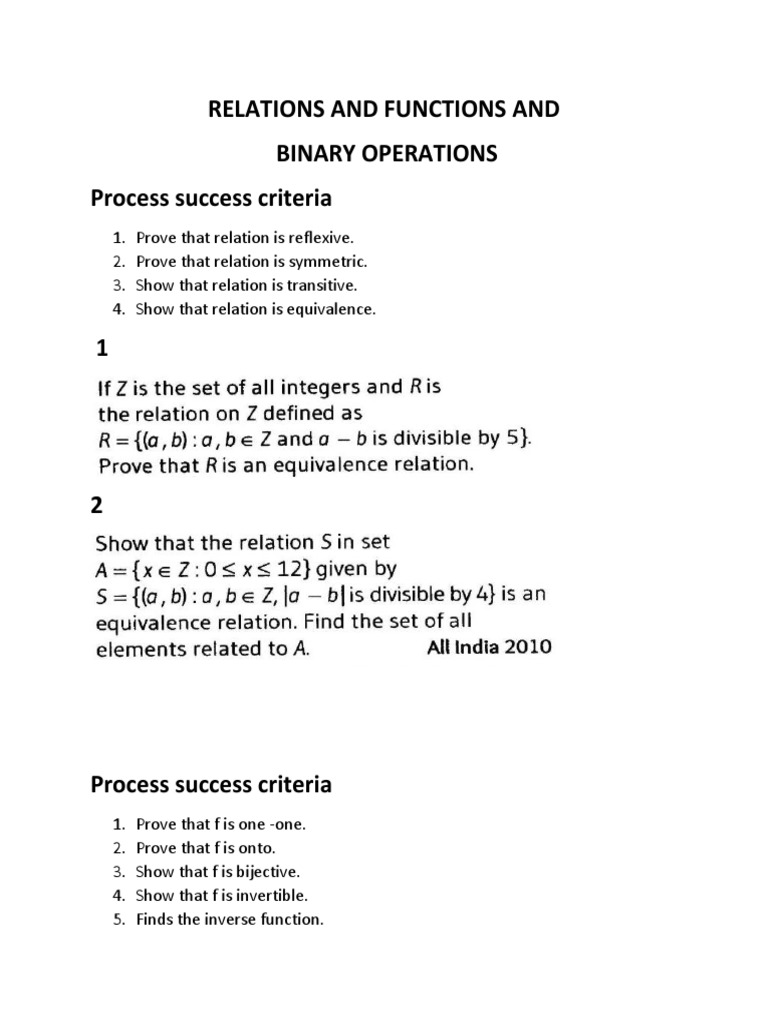 Relations and Functions | PDF