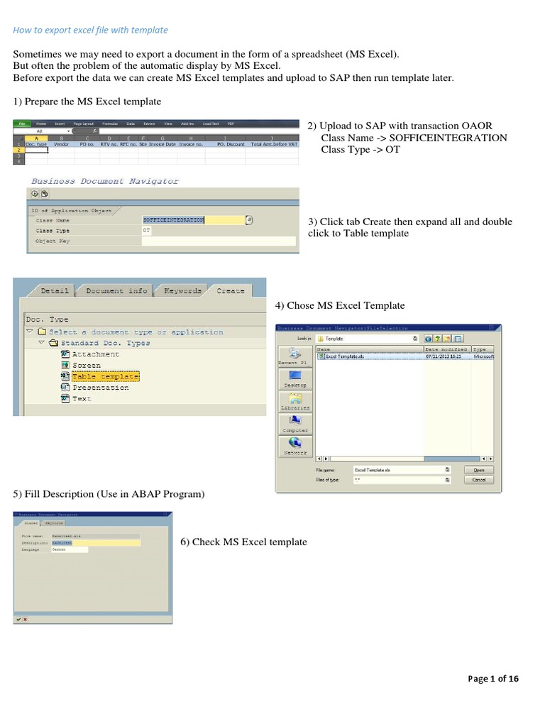 How To Export Excel File With Template | PDF | Microsoft Excel | Object ...