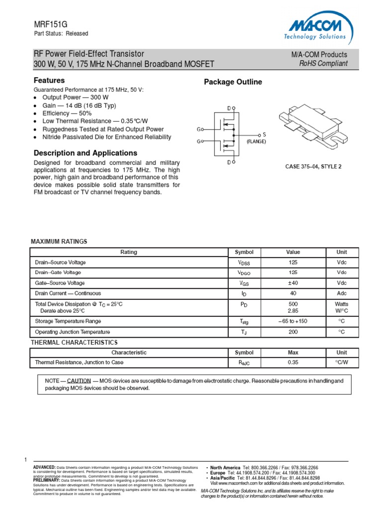 Data Sheet | PDF | Mosfet | Transistor
