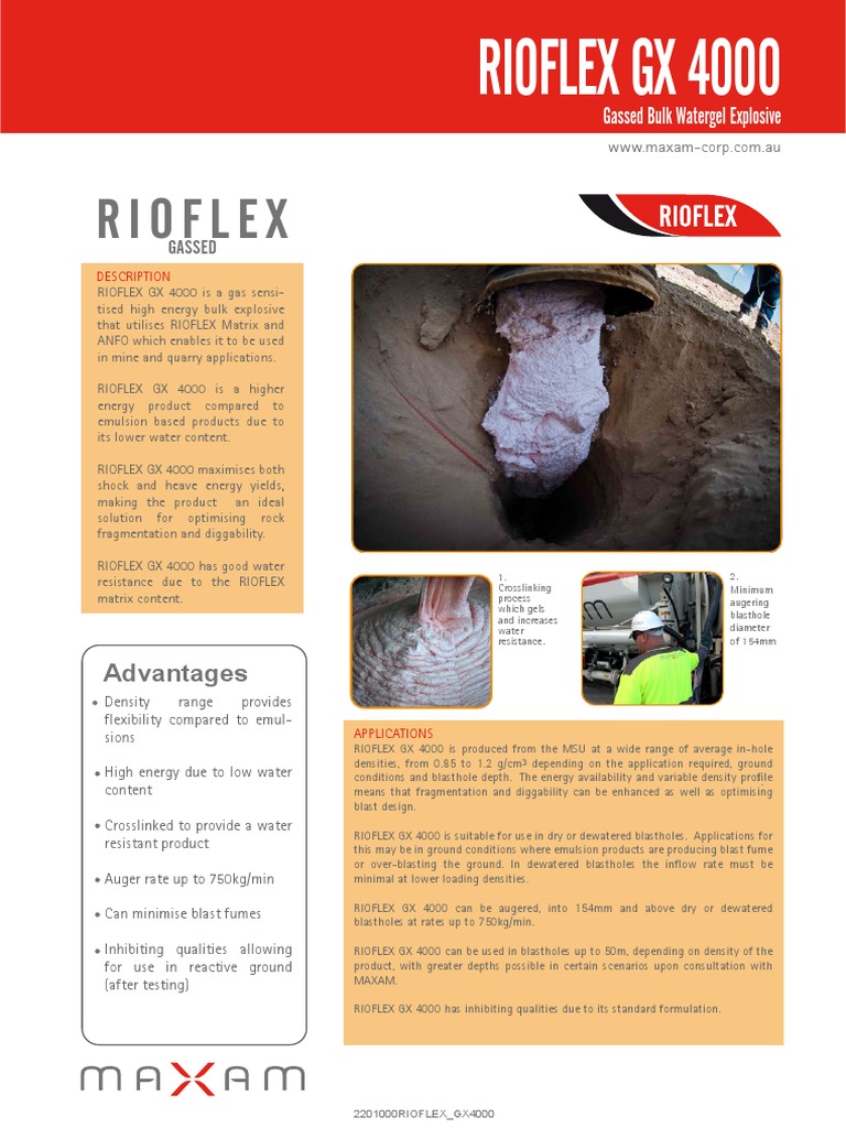 Rioflex - GX 4000 PDF | PDF | Explosive Material | Density