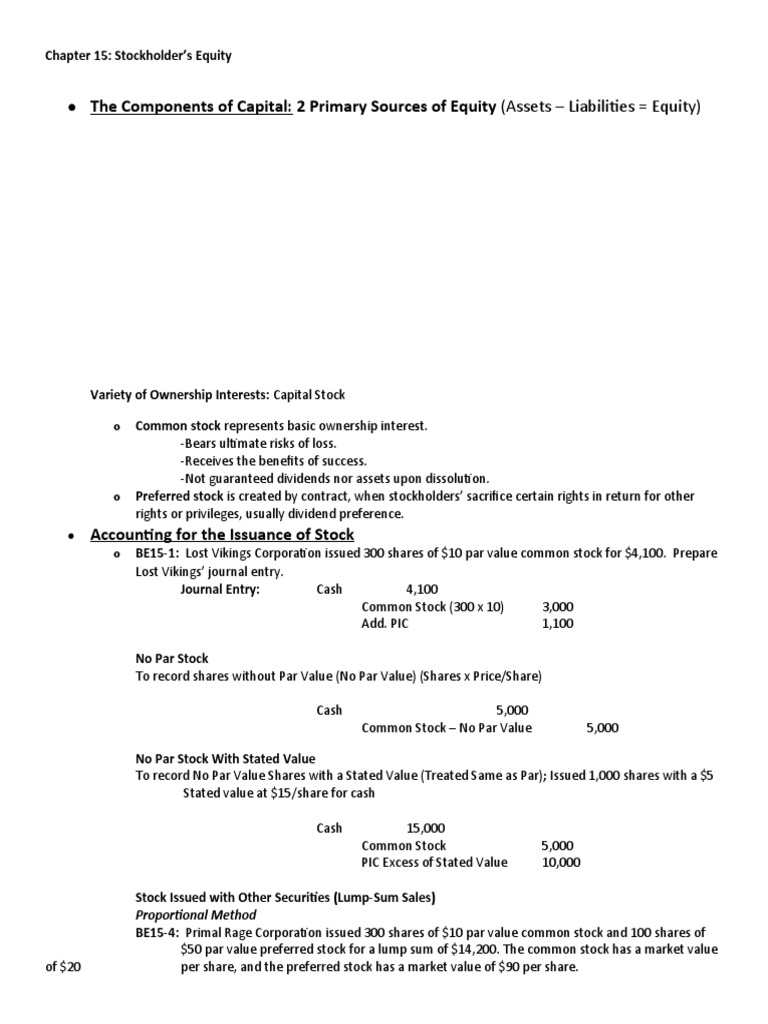 2 Primary Sources of Equity (Assets - Liabilities Equity) : The ...