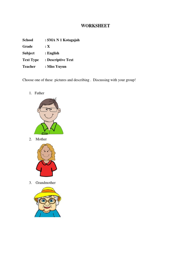 Worksheet: School: SMA N 1 Kotagajah Grade: X Subject: English Text ...